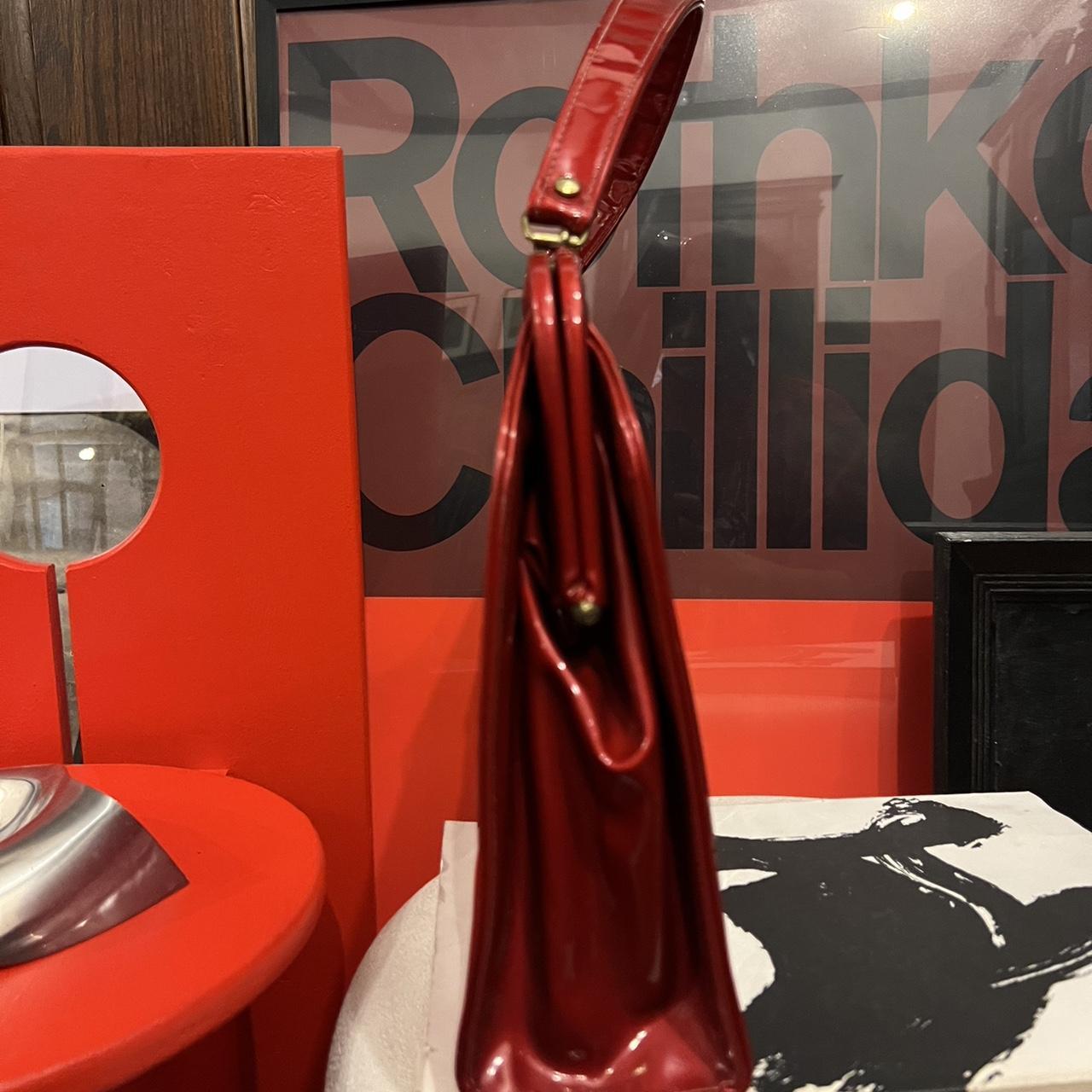 Gorgeous cherry red vintage patent leather handbag - Depop