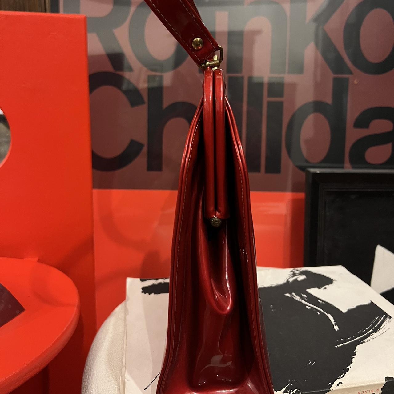 Gorgeous cherry red vintage patent leather handbag - Depop