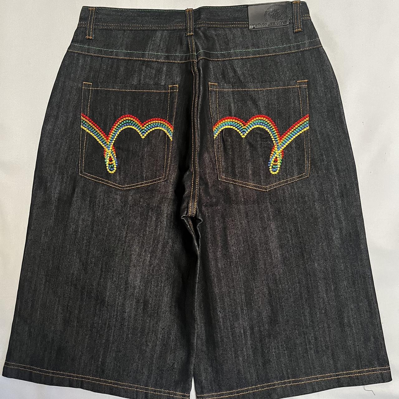 Deadstock Regal jean Jorts with rainbow colored... | Depop