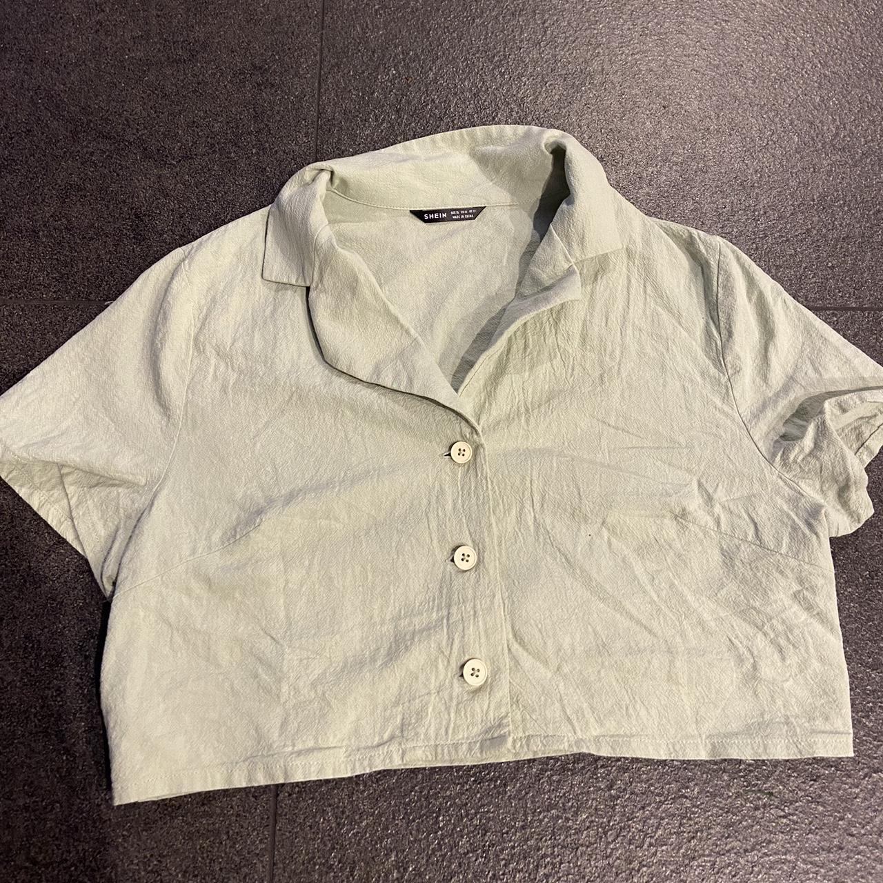 Cute sage green button up, never worn and in perfect... - Depop