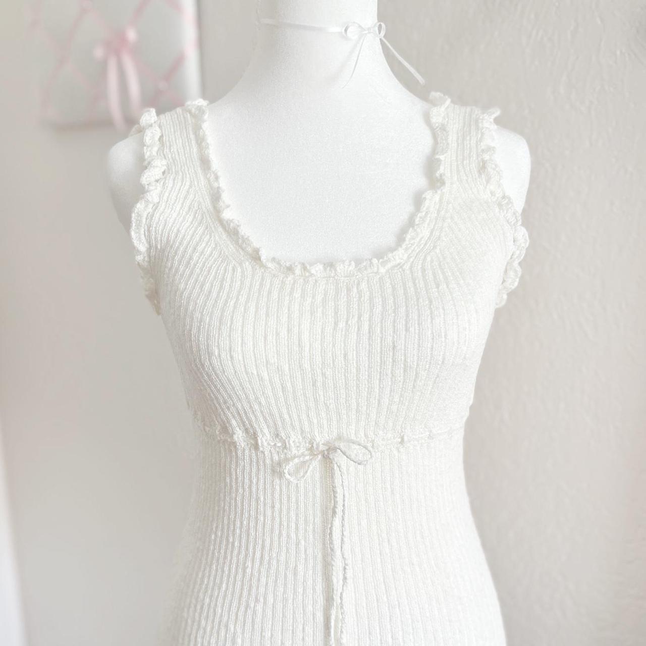 Sweetest white ruffle tank top🍦 by L’est Rose! So... - Depop