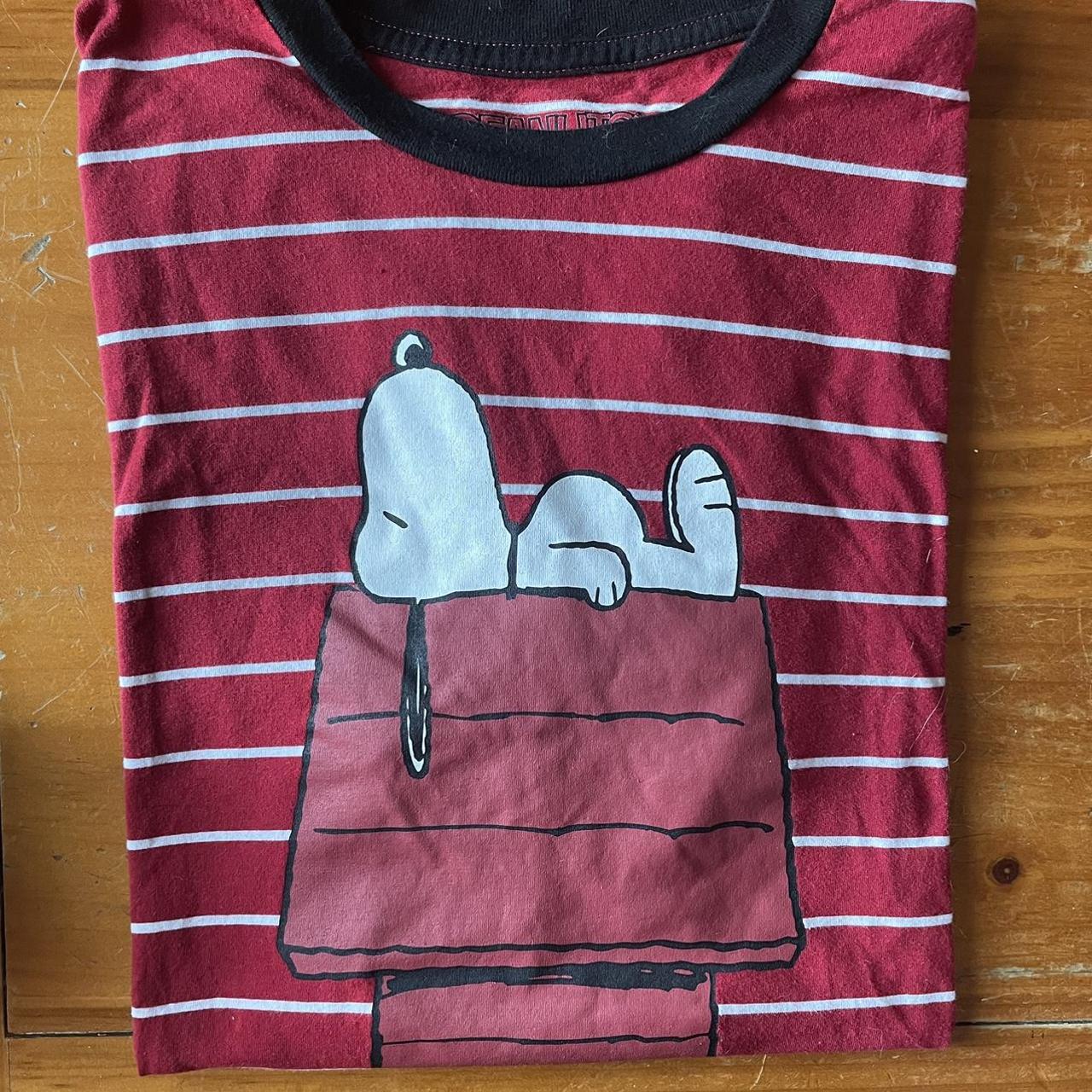 Peanuts Men's Red and White T-shirt | Depop