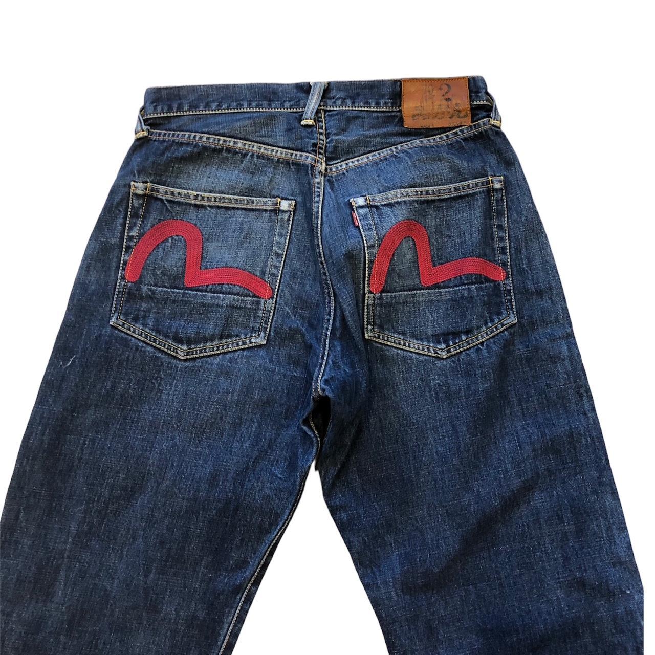 Evisu jeans Red embroidered Evisu logo W30 ️... - Depop