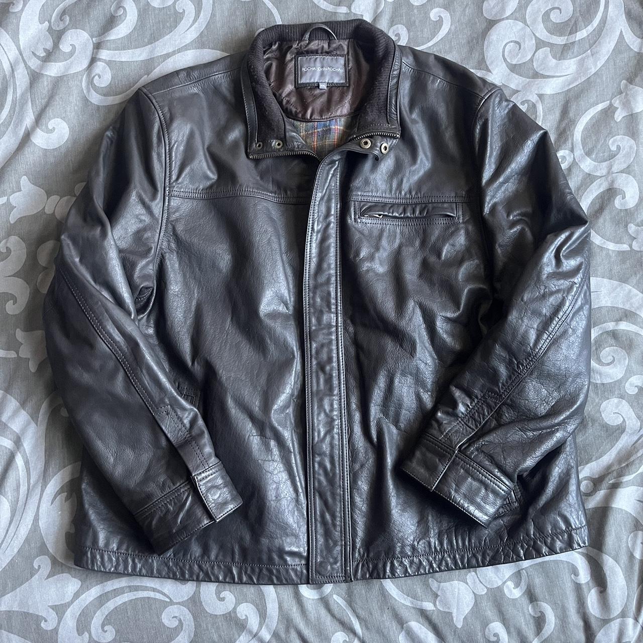 Vintage Rocha John Rocha Leather Jacket Vintage/... - Depop