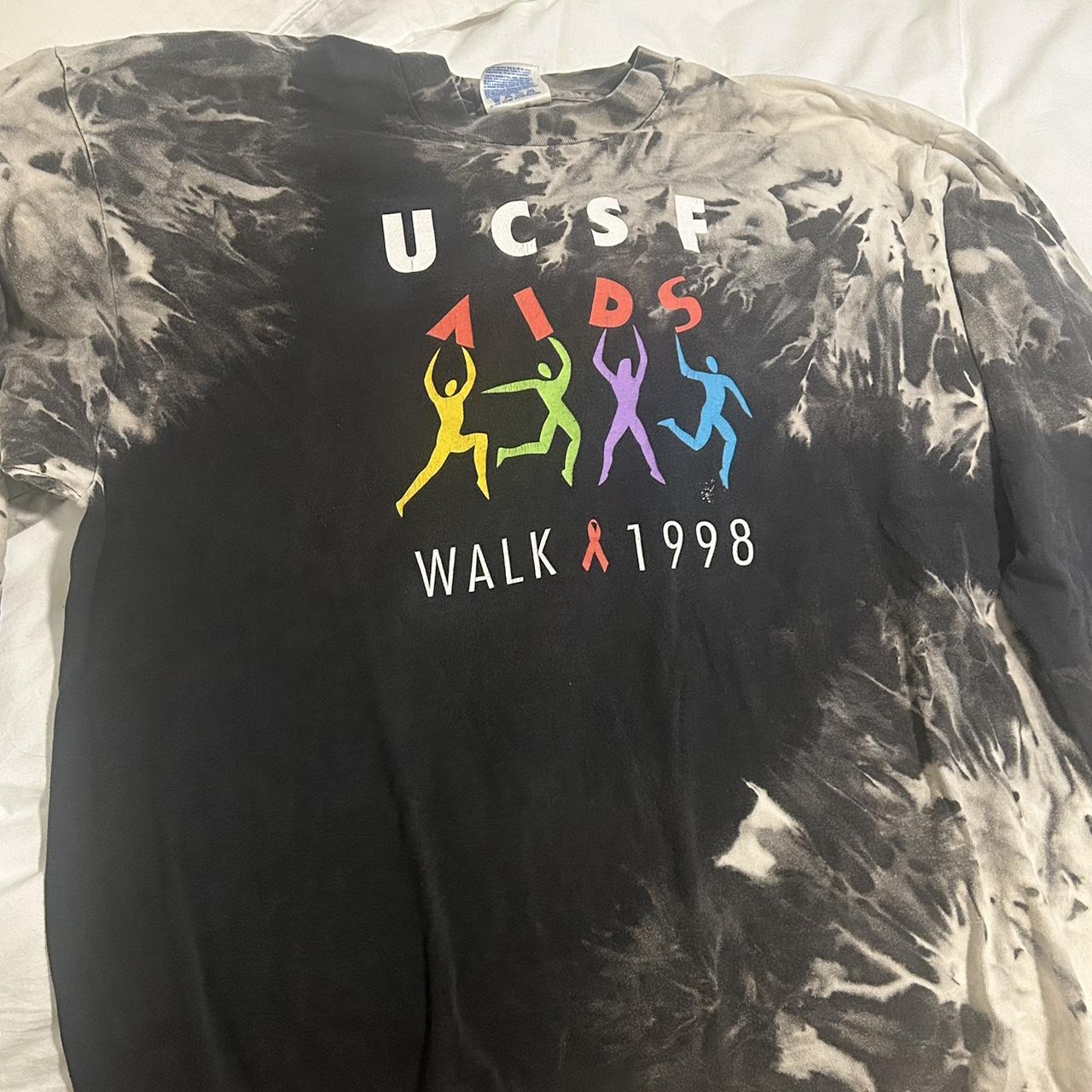 Vintage Hanes hand dyed UCSF Aids walk shirt - Depop