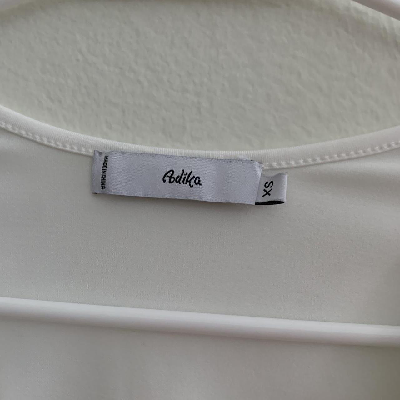 adika white long sleeve super cute basic no... - Depop