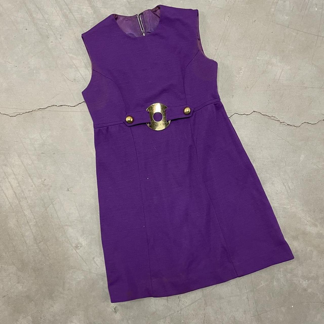 VINTAGE 70s PURPLE BUCKLE DRESS Size medium About... - Depop