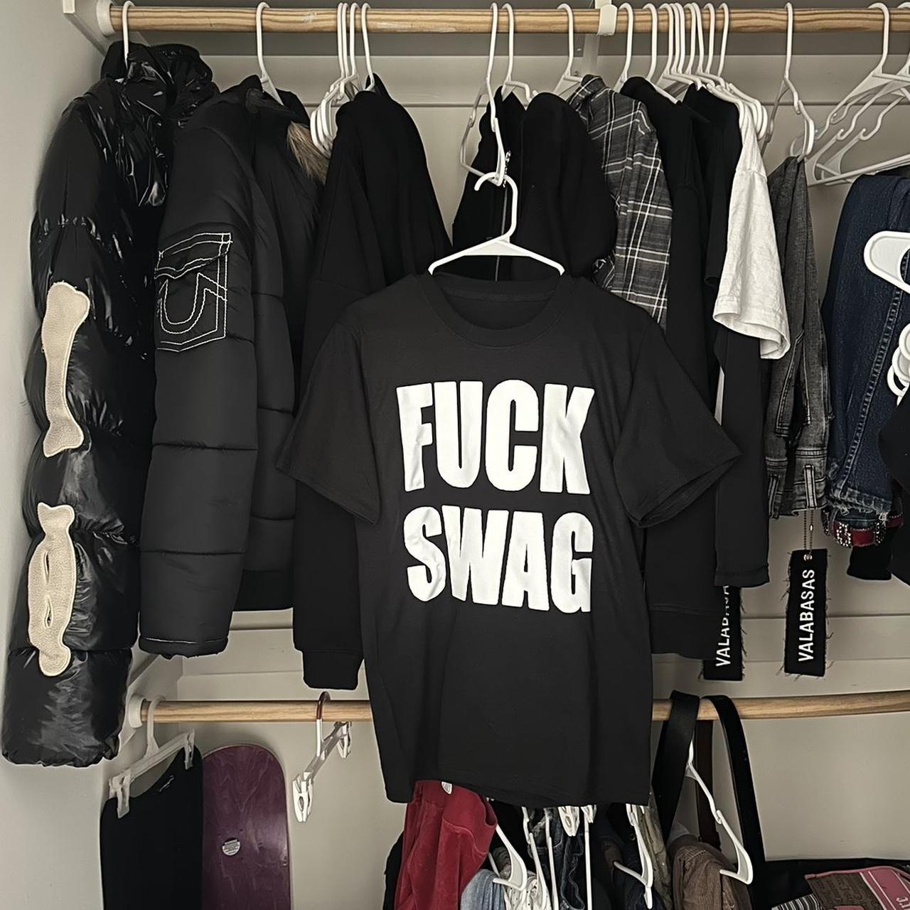 Punk streetwear nettspend F*CK SWAG graphic tee... - Depop