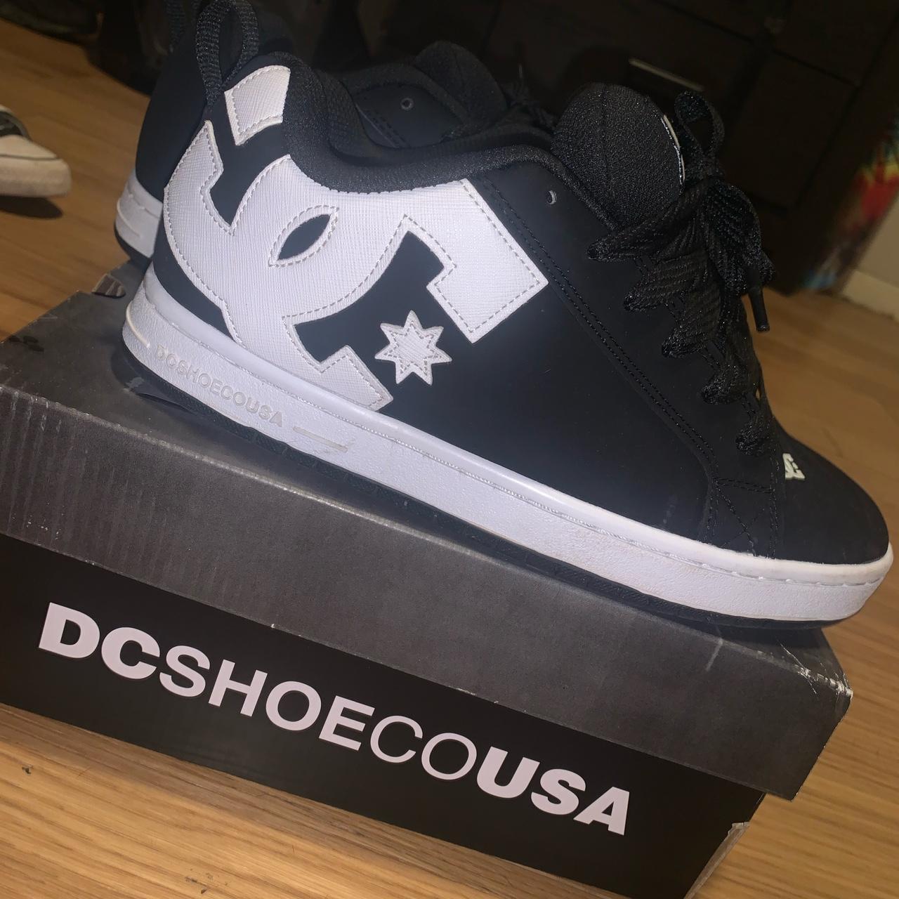DC Shoes Men's Black and White Trainers | Depop
