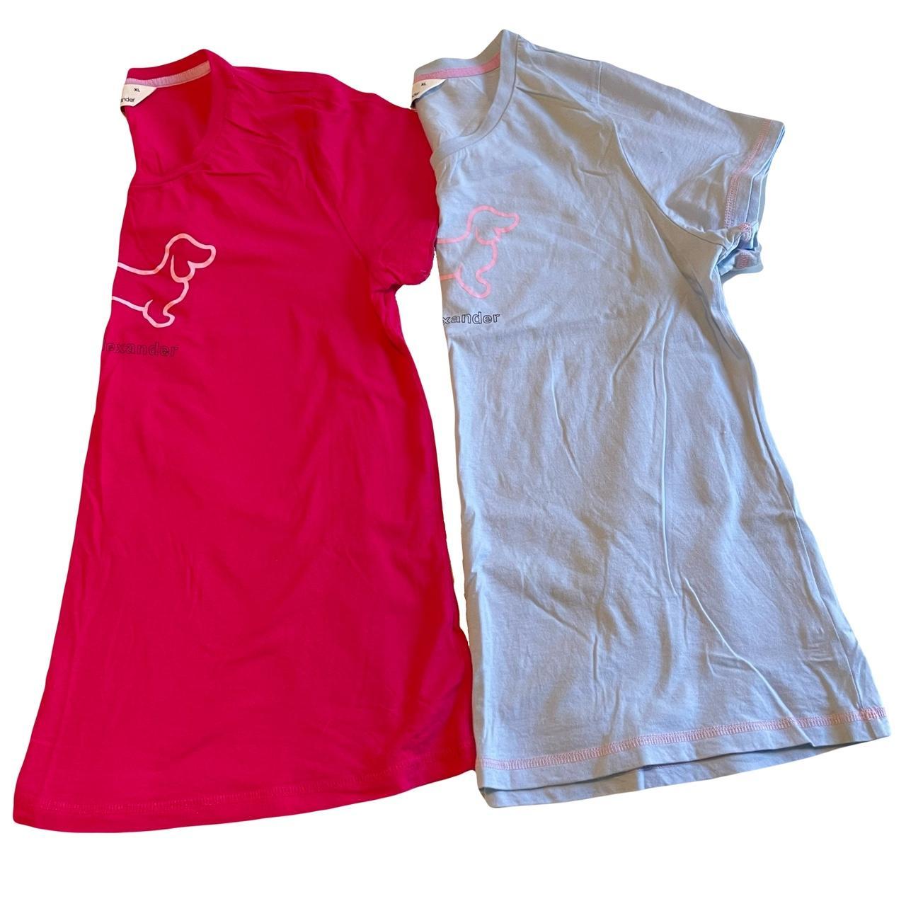 Pink and blue Peter Alexander pyjama tees Price is... | Depop