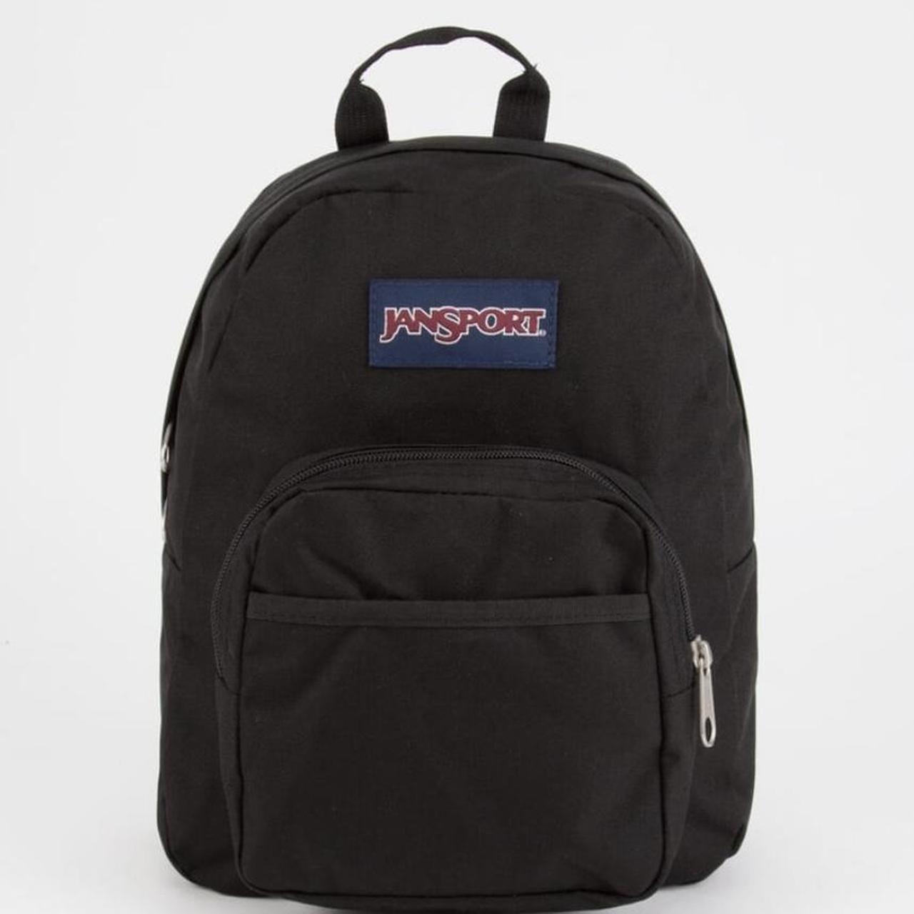 Jansport black mini backpack with zippered pockets... - Depop