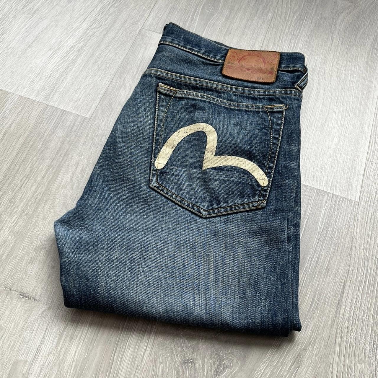 Evisu Men's Blue Jeans | Depop
