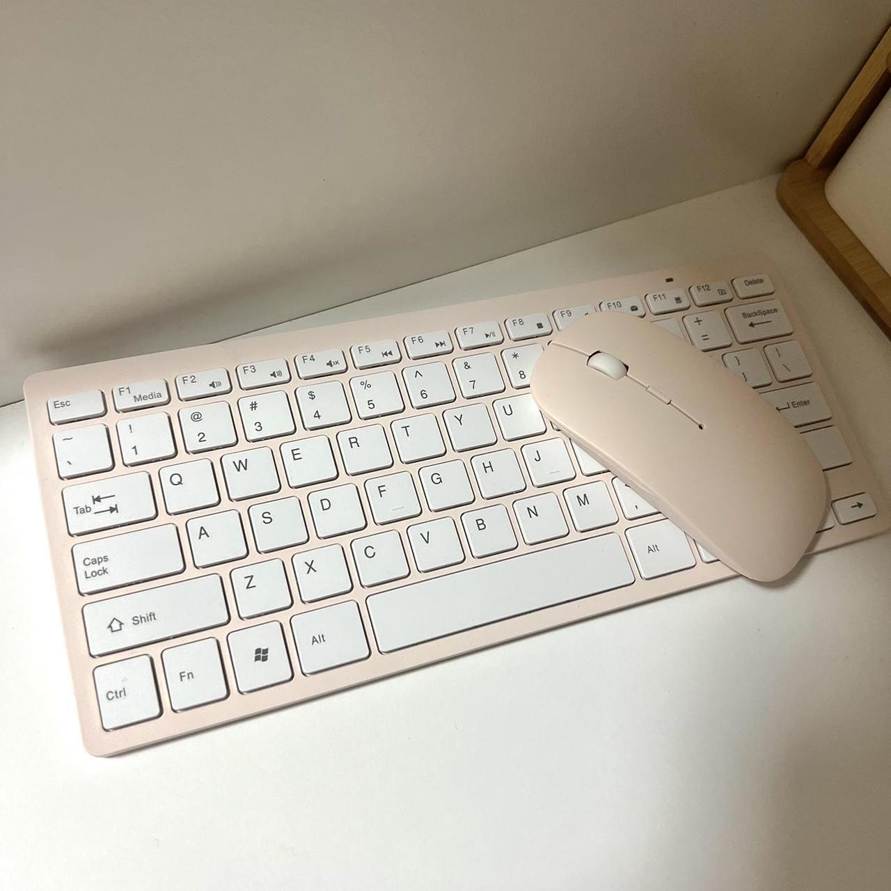 Anko Wireles Keyboard & Mouse Set~ Baby Pink ~ Used... - Depop