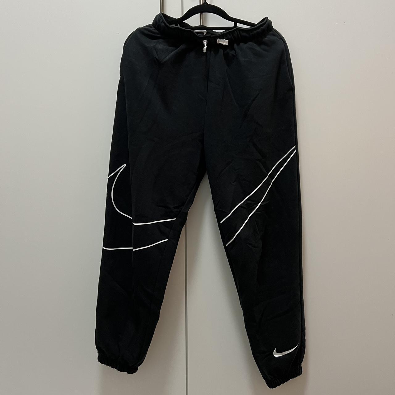 Black Nike Trackies 🖤🤍 ~ KIDS size M ~ fits like a... - Depop