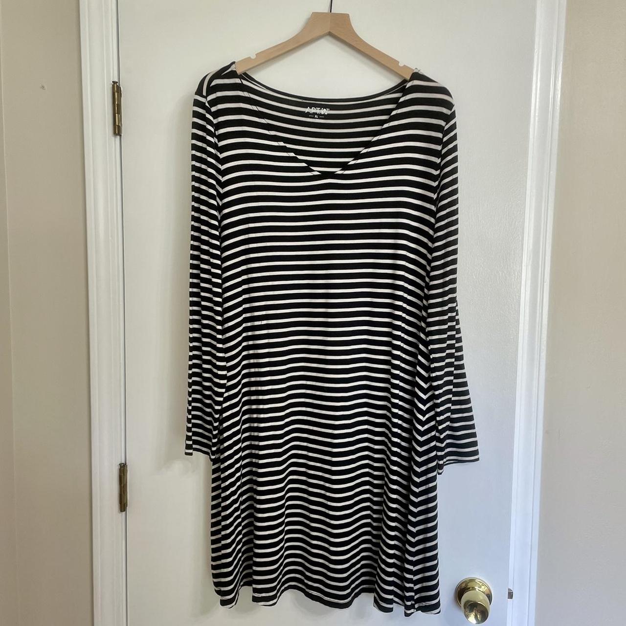 ‘Wednesday Addams’ striped shift dress worn a few... - Depop
