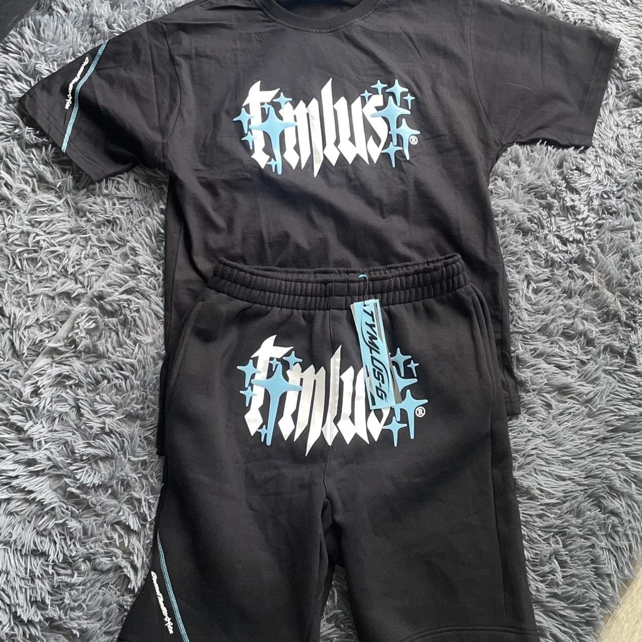 Tymlus Grid Short set Size large Blue colourway... - Depop