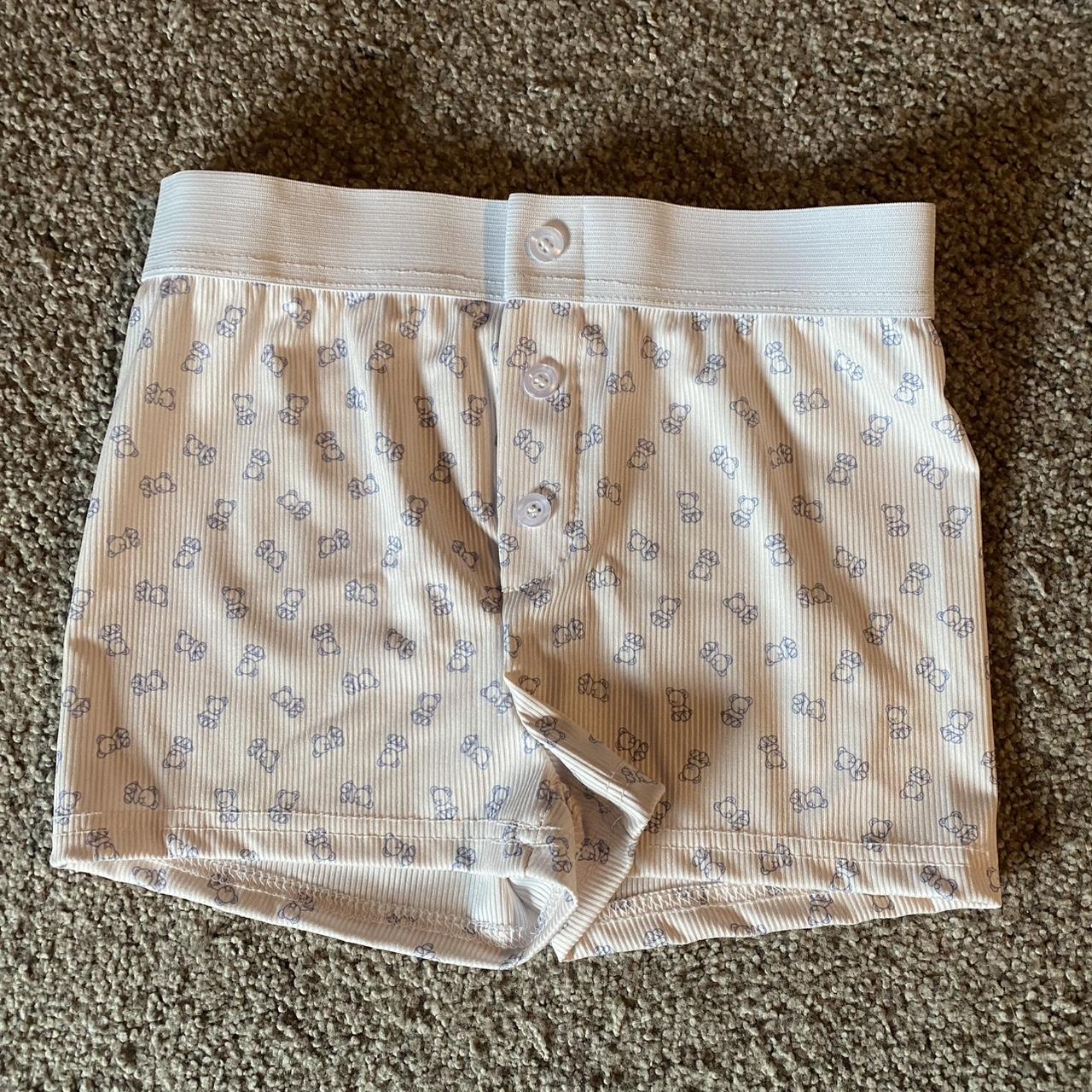 brandy boxer shorts elastic band white and... | Depop