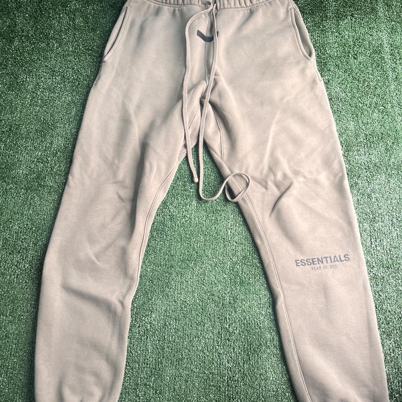 ESSENTIALS BEIGE SWEATPANTS ™️ FIT LIKE MEDIUM - Depop