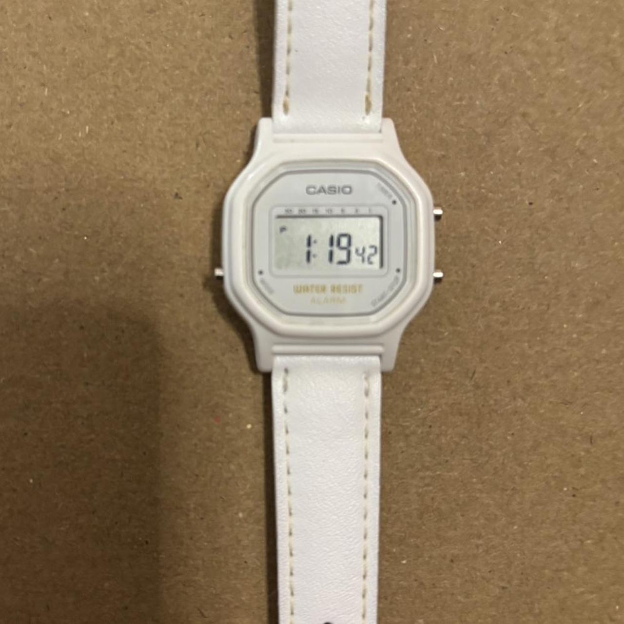White Casio digital watch with white band #digitalwatch | Depop