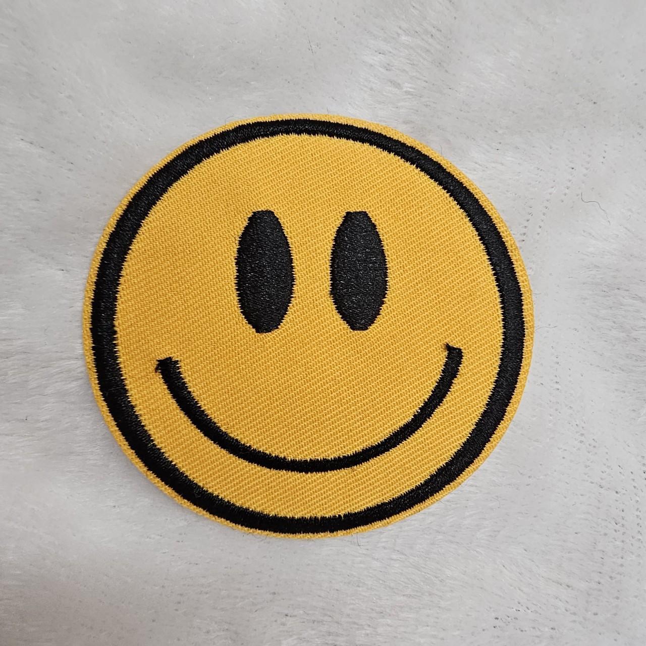 Embroidered smiley face iron on or sew on... - Depop