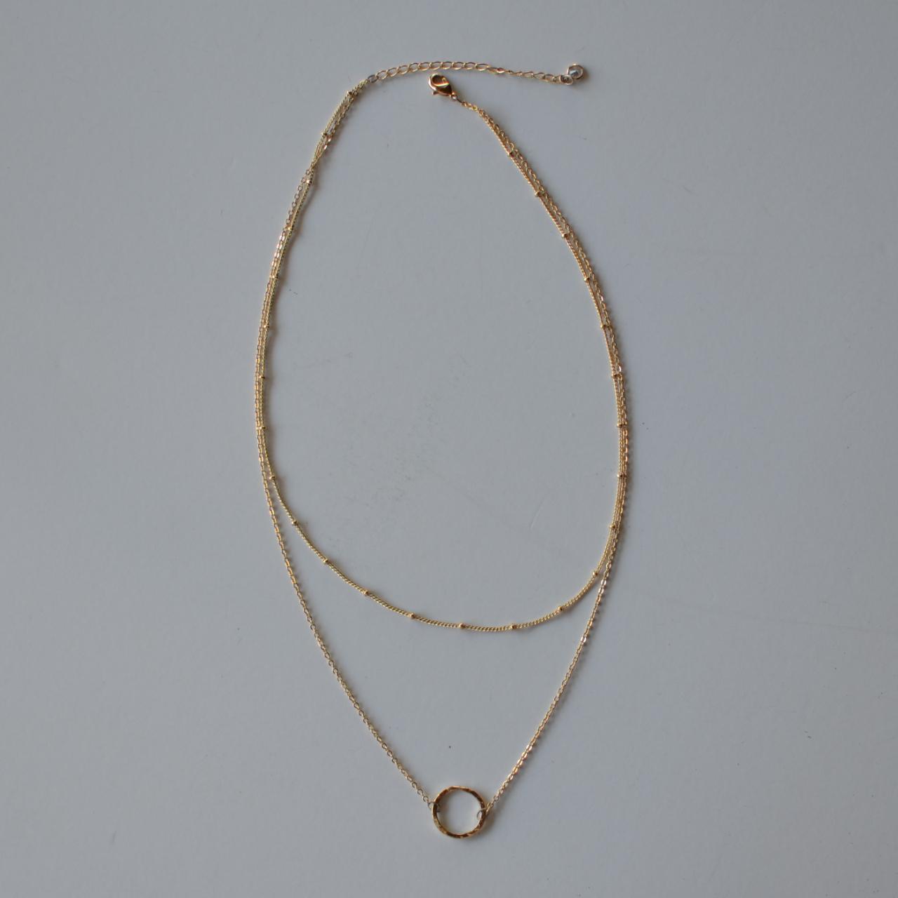dainty gold chain layered necklace! perfect for... - Depop