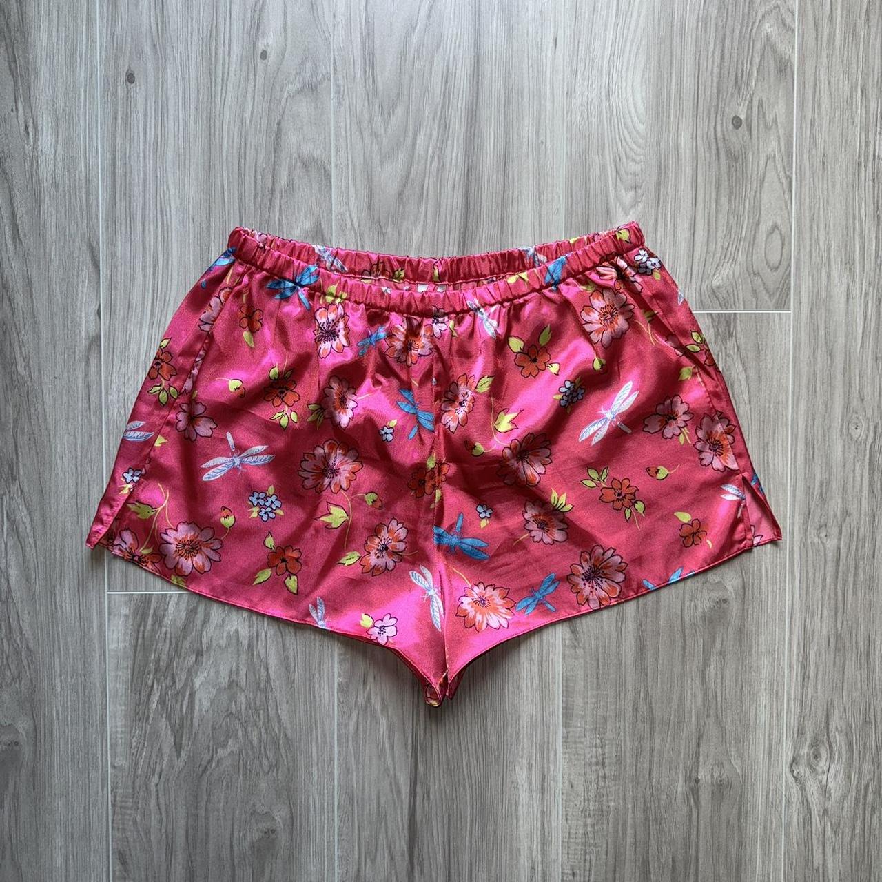 Y2K pajama shorts • Silky feeling material,... - Depop