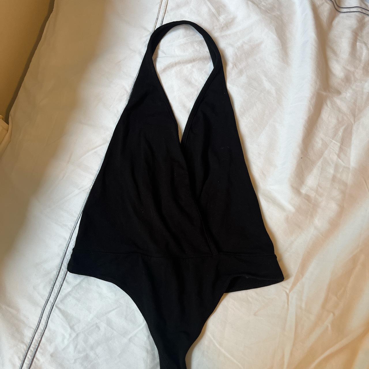 Black asos bodysuit halter neck size 6 great... - Depop