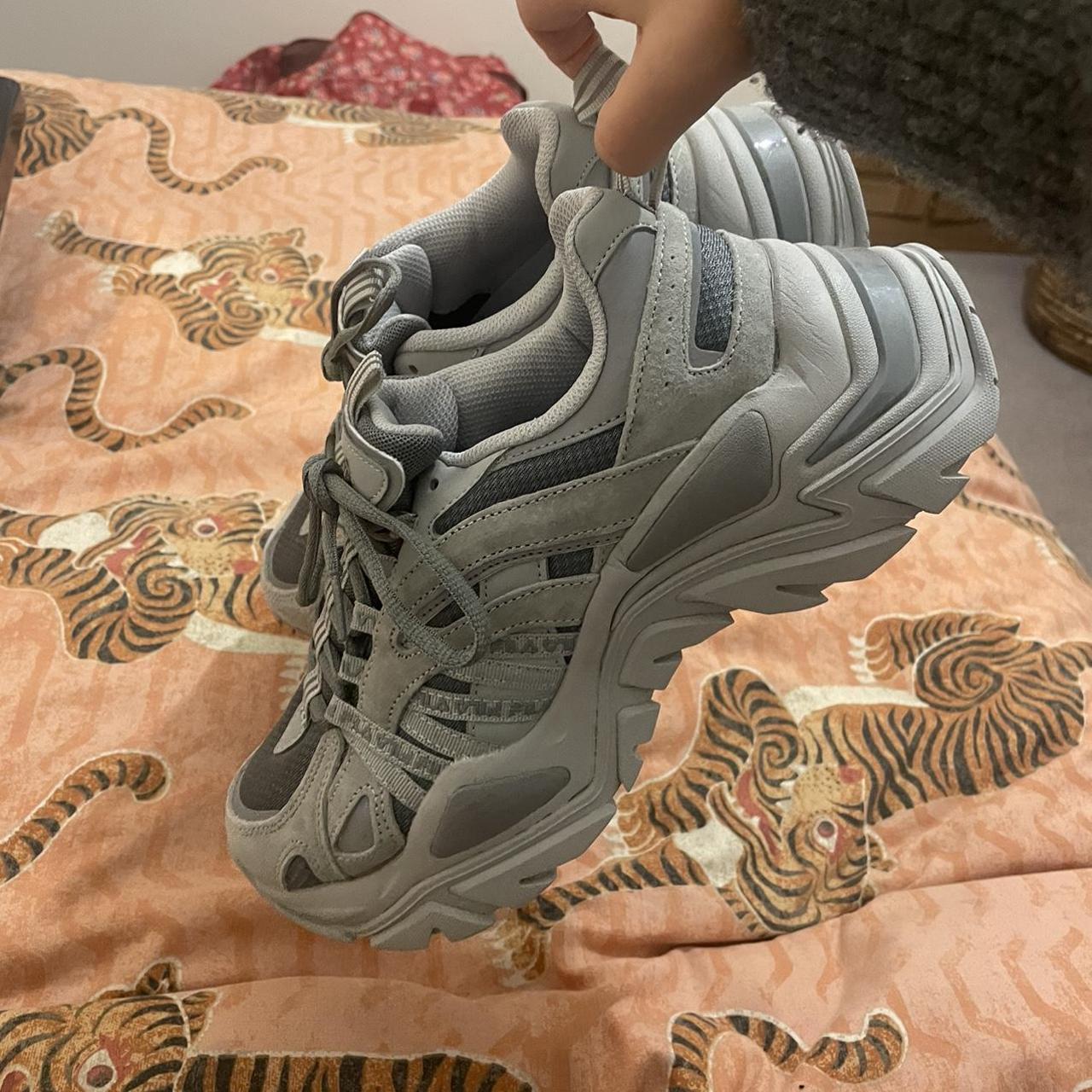 grey fila integration trainers brand new with spare... - Depop