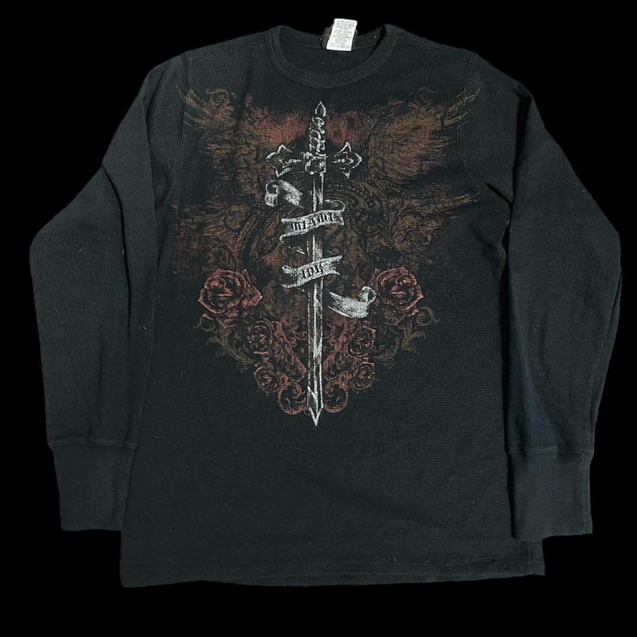 Vintage Miami ink thermal long sleeve Size large... - Depop