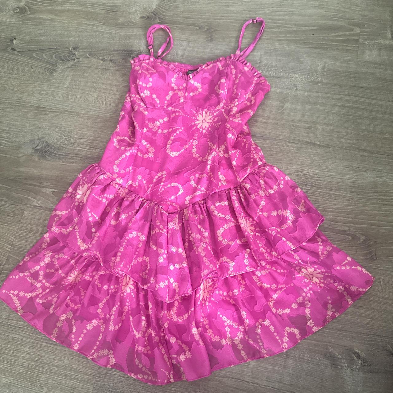 Pink floral Ruffle Wild Fable dress Xs super... | Depop