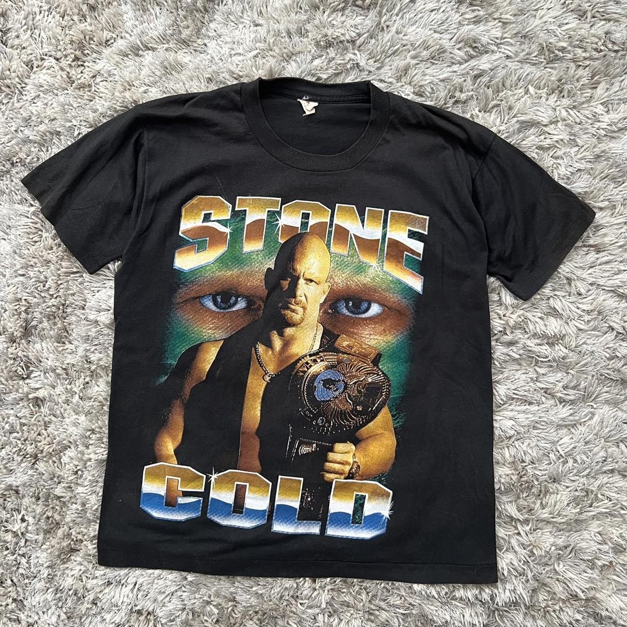 Vintage 90s WWE Stone Cold Rap Tee Size Tag:... - Depop