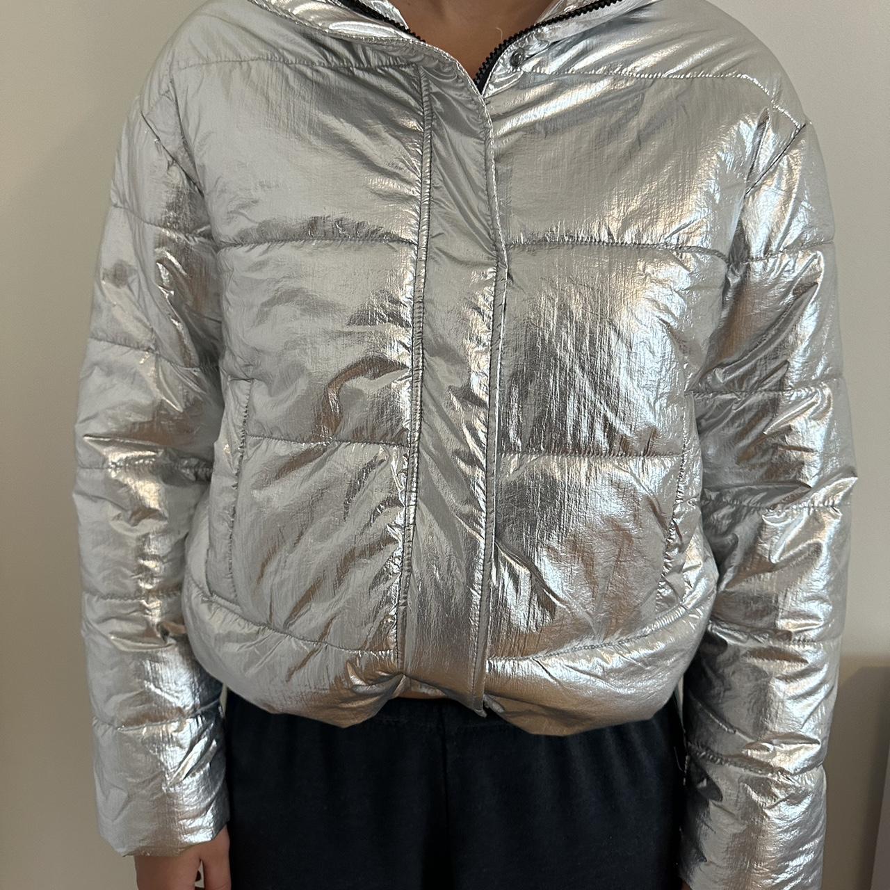 Silver jacket worn for snowboarding Halloween... - Depop