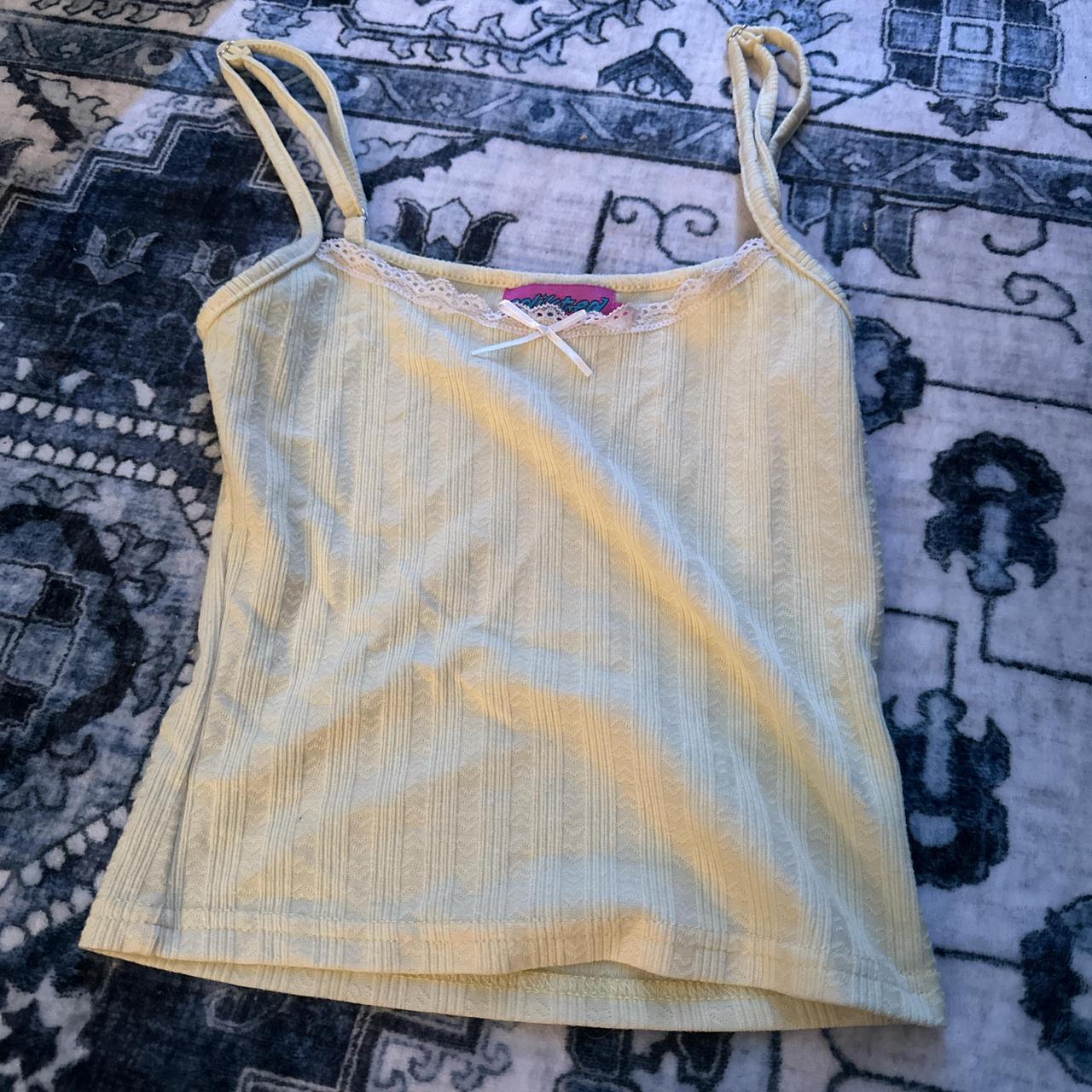 Yellow and White Bow Edikted loungewear set only... | Depop