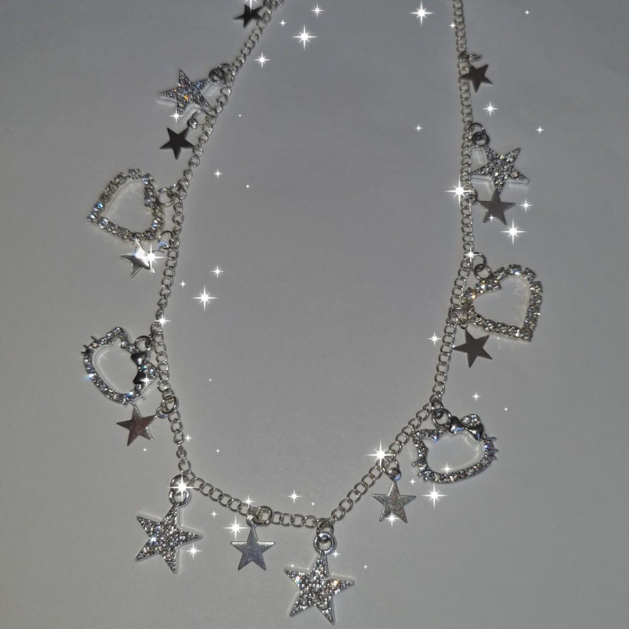 HELLO KITTY CRYSTAL NECKLACE XO Lobster Clasp... - Depop