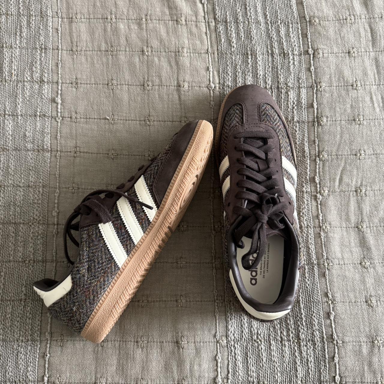Harris Tweed Adidas Samba Size women’s 8.5/ men’s... | Depop