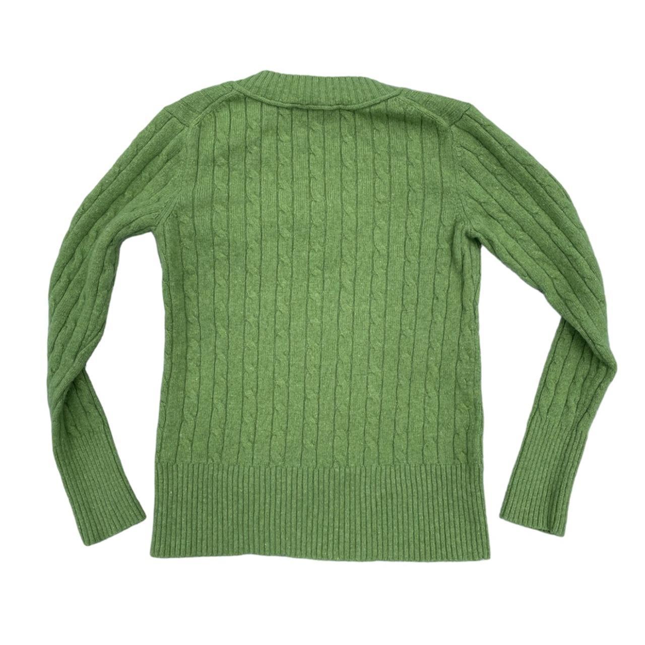 Bright green cable knit sweater ꕥ fun and cozy ꕥ... - Depop