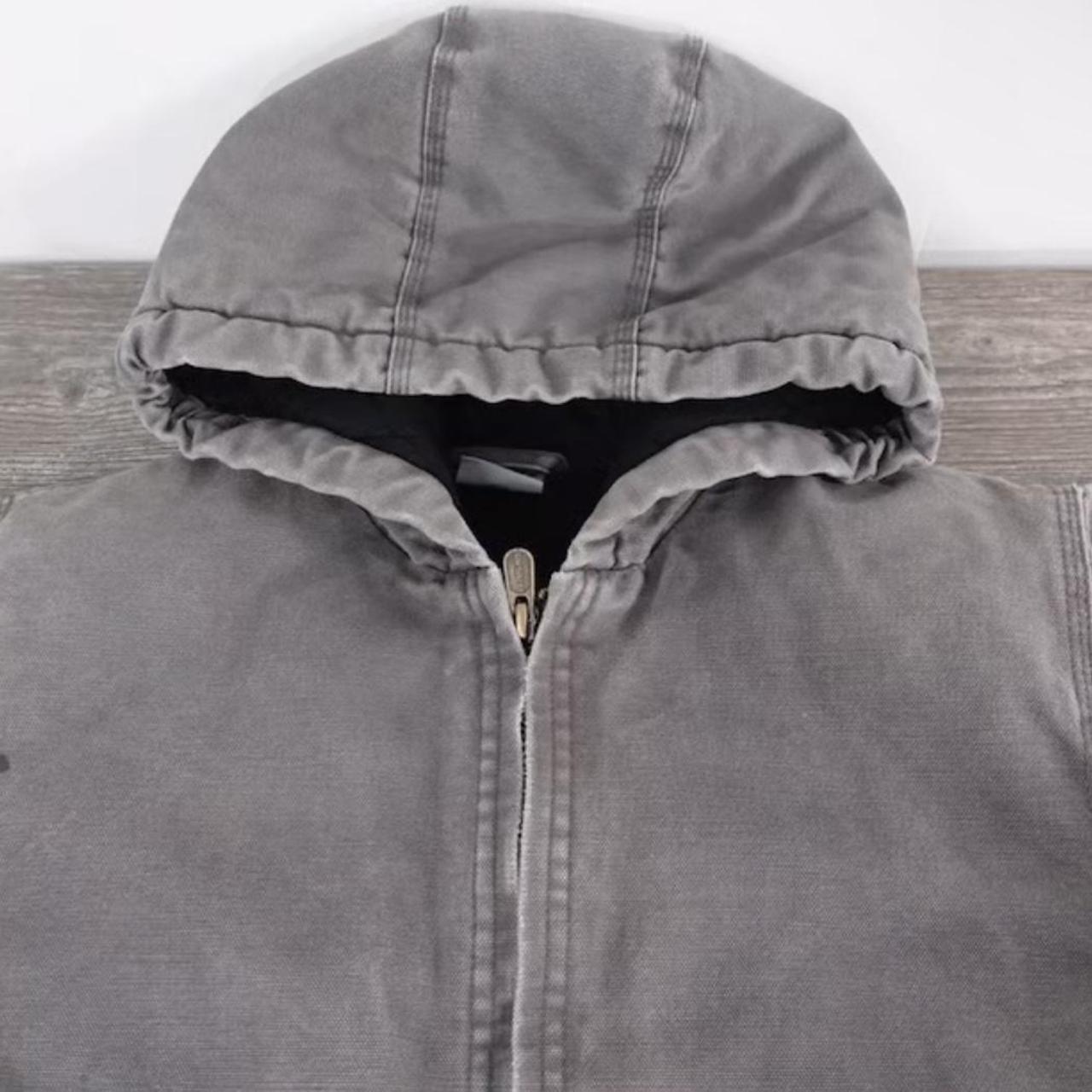 beautiful faded grey green carhartt workwear jacket... - Depop