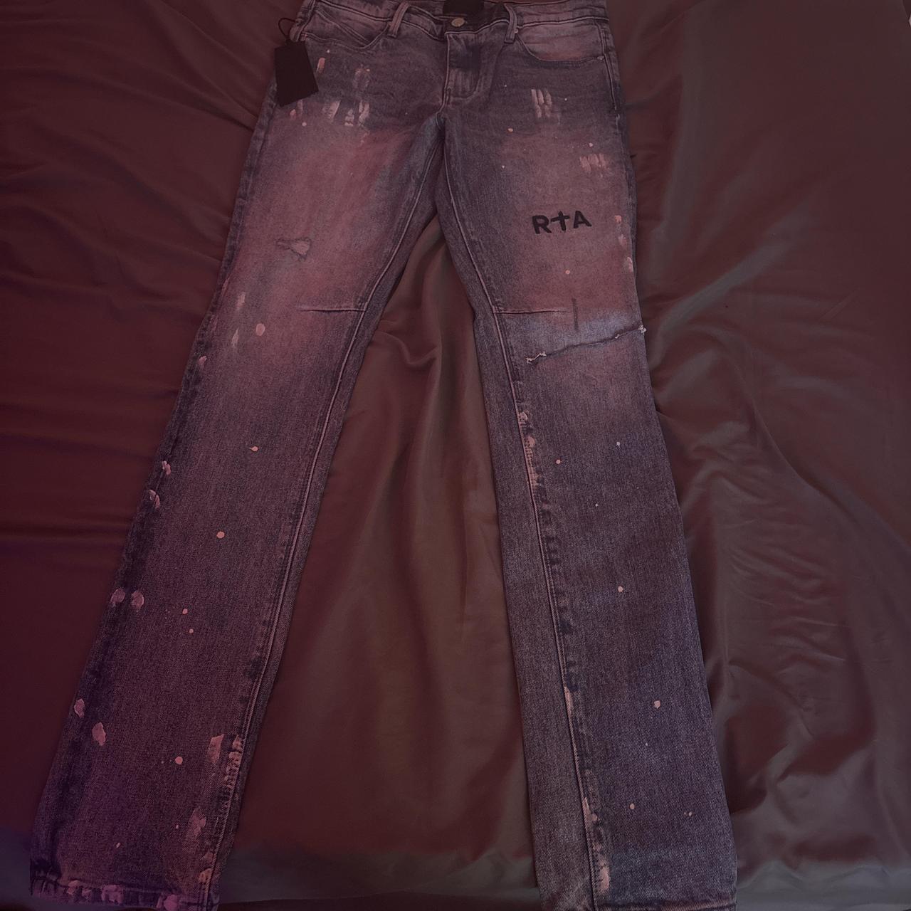 Distressed blue denim slim jeans RTA brand size 30... - Depop