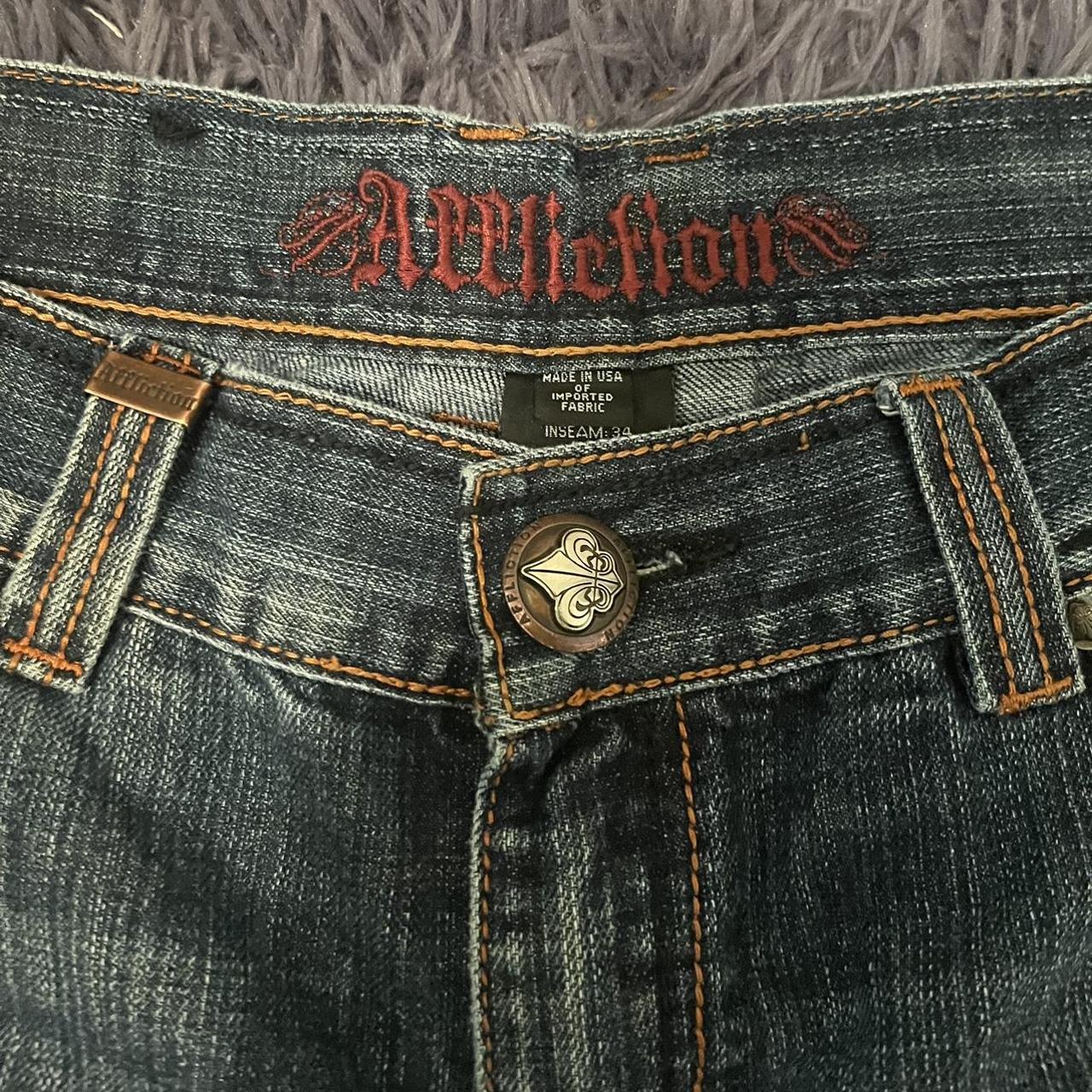 Vintage Made in USA Affliction Jeans baggy y2k punk... - Depop