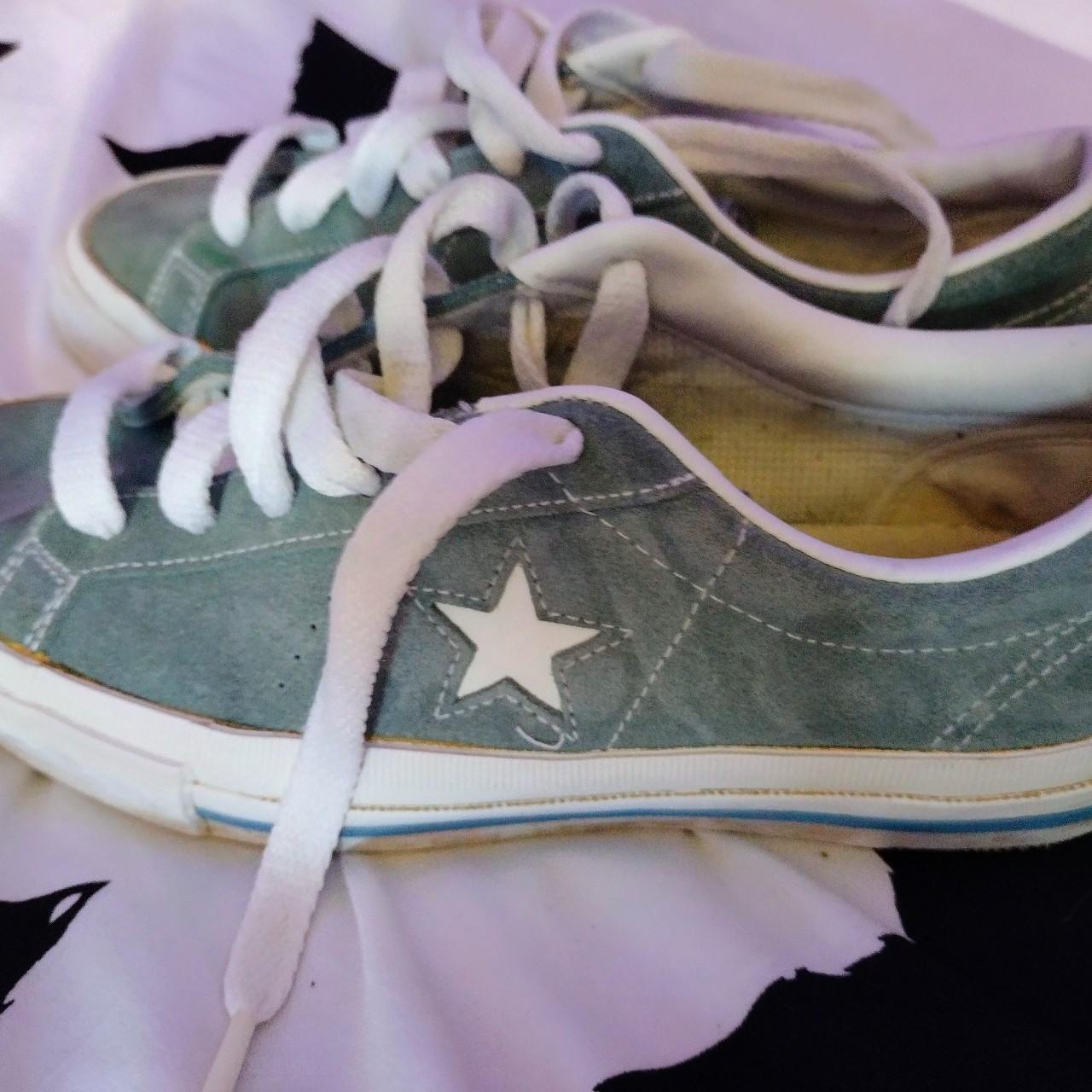 (RARE!!) AQUA/LIGHT BLUE SUEDE CONVERSE ONE STAR OX... - Depop