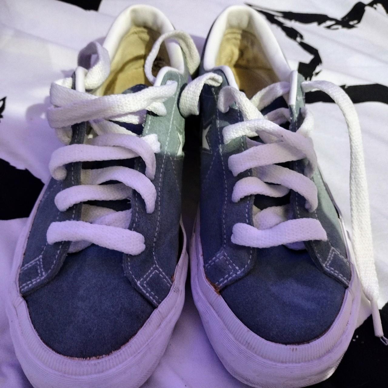 (RARE!!) AQUA/LIGHT BLUE SUEDE CONVERSE ONE STAR OX... - Depop