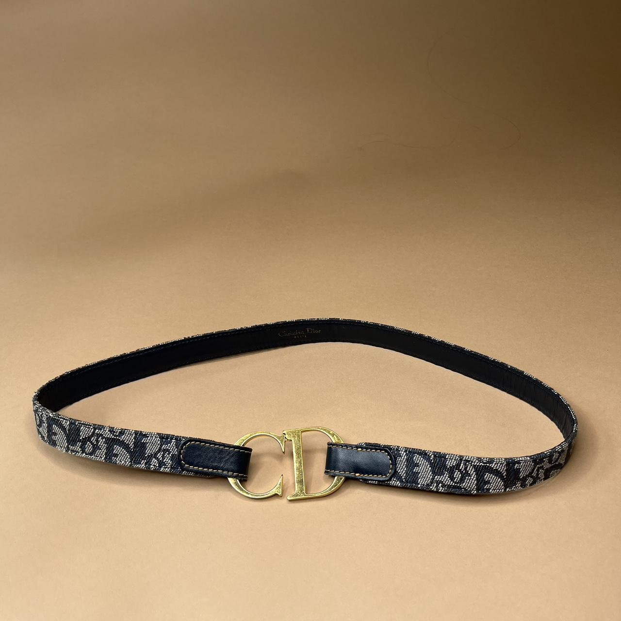 Vintage Christian Dior belt in blue black monogram... - Depop