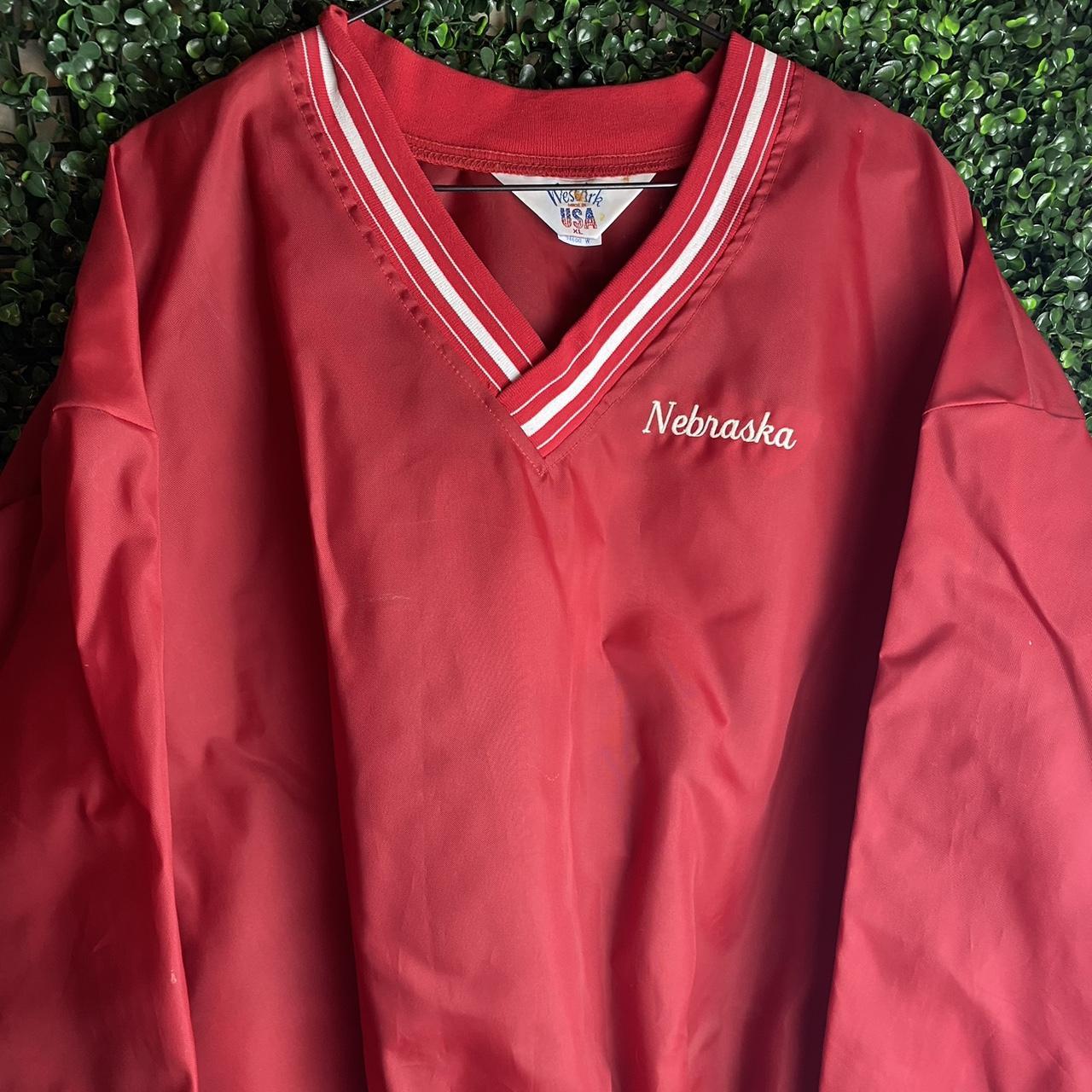 Vintage Nebraska World Team Nylon Sweater - Depop