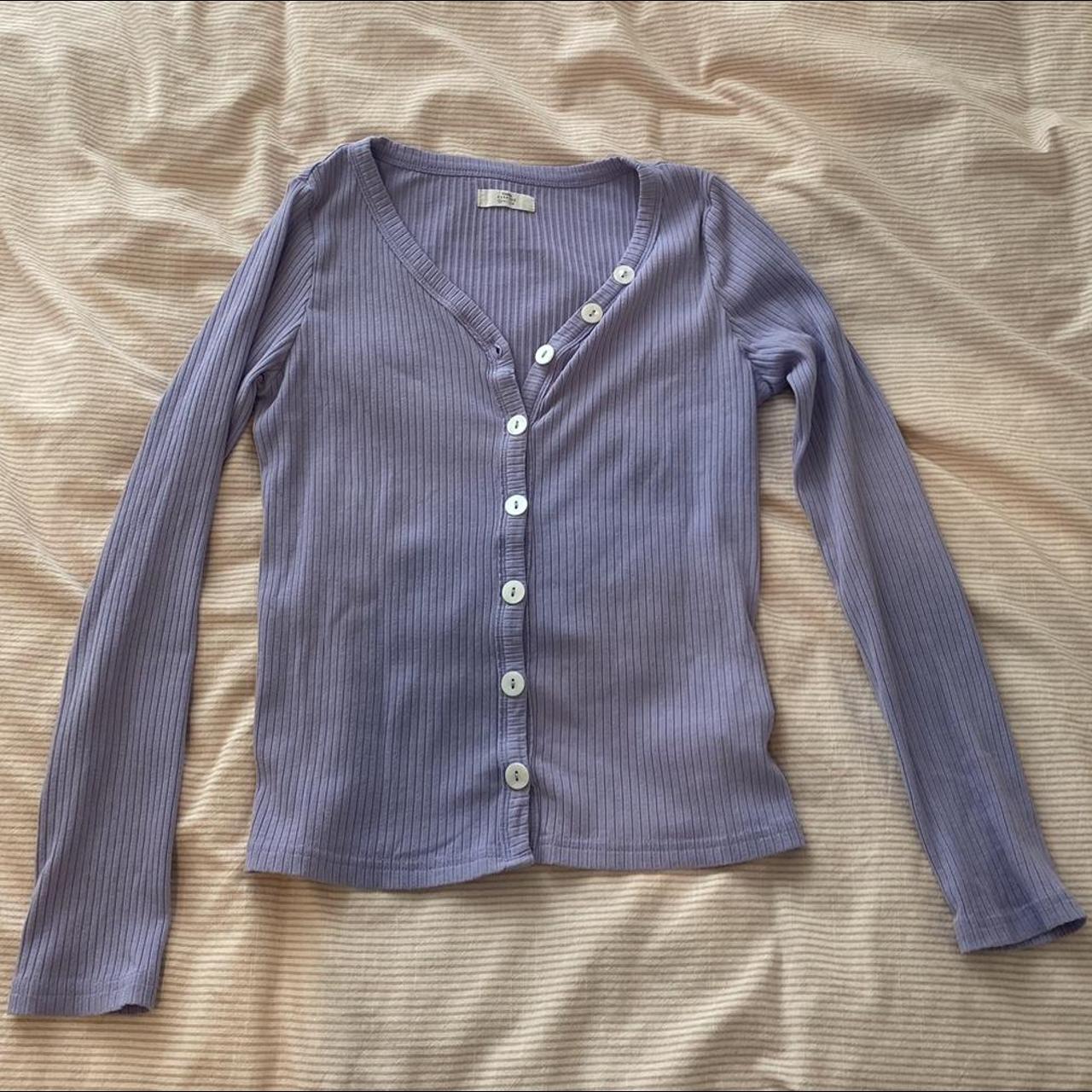 Lilac / lavender / light purple cardigan top Size S... - Depop