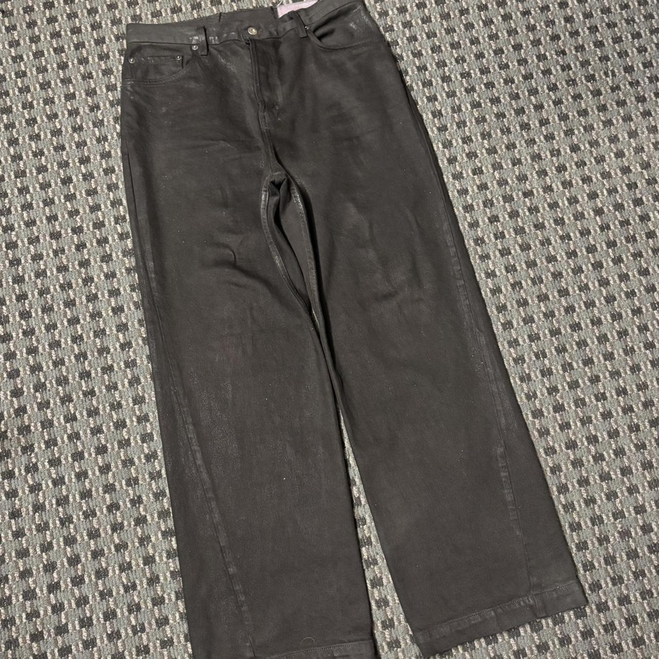 KTWO Studios Black Waxed Denim Size 30 Worn a few... - Depop