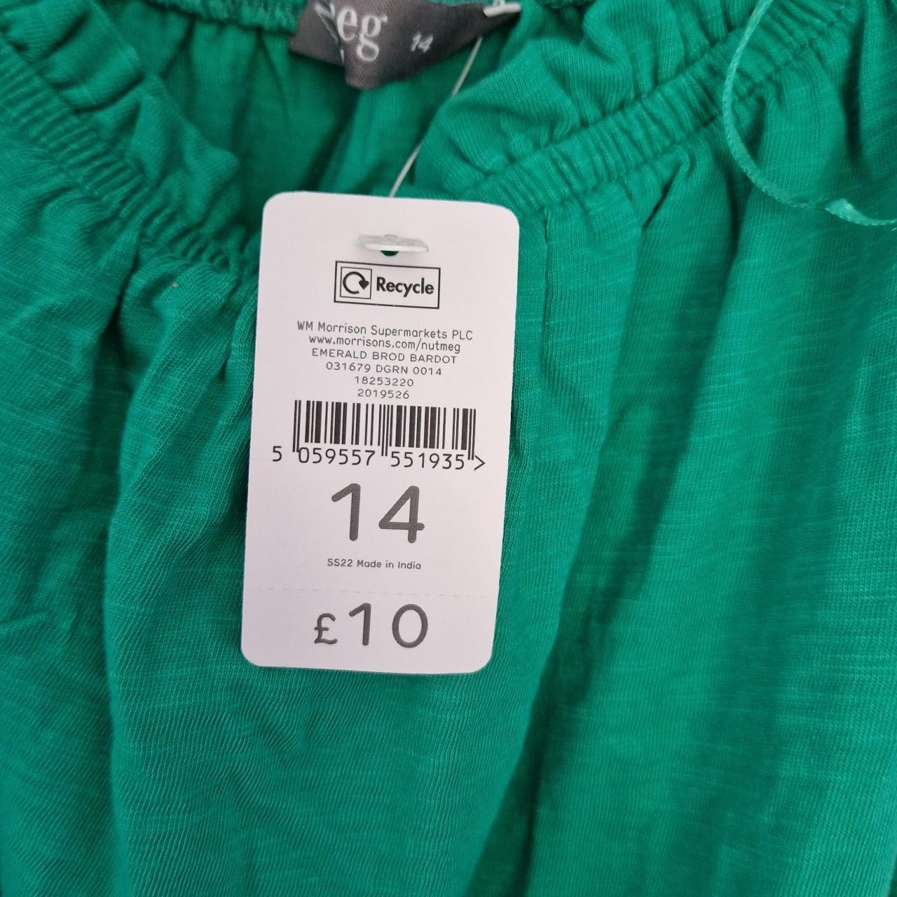 Nutmeg off the shoulder green top size 14 New with tags - Depop