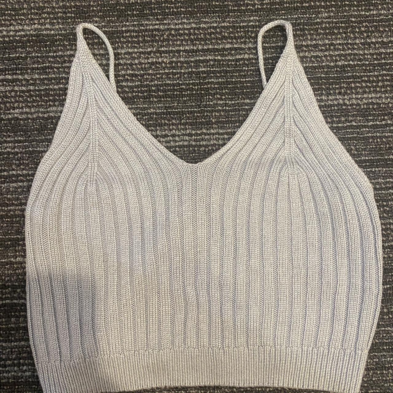 Gray knit tank. Purchased in Hong Kong, brandy for... - Depop