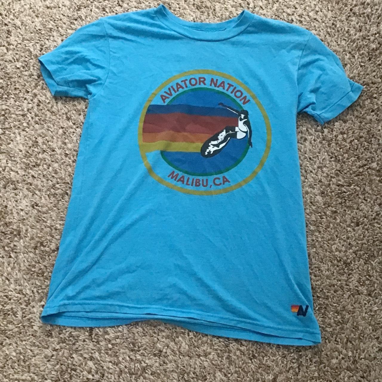 Blue aviator nation shirt, only worn once - Depop