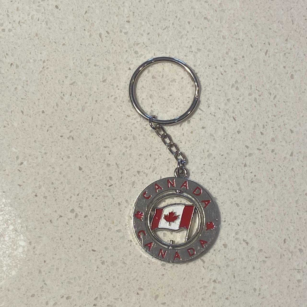 Canada Keychain with Canadian Flag Spinning... - Depop