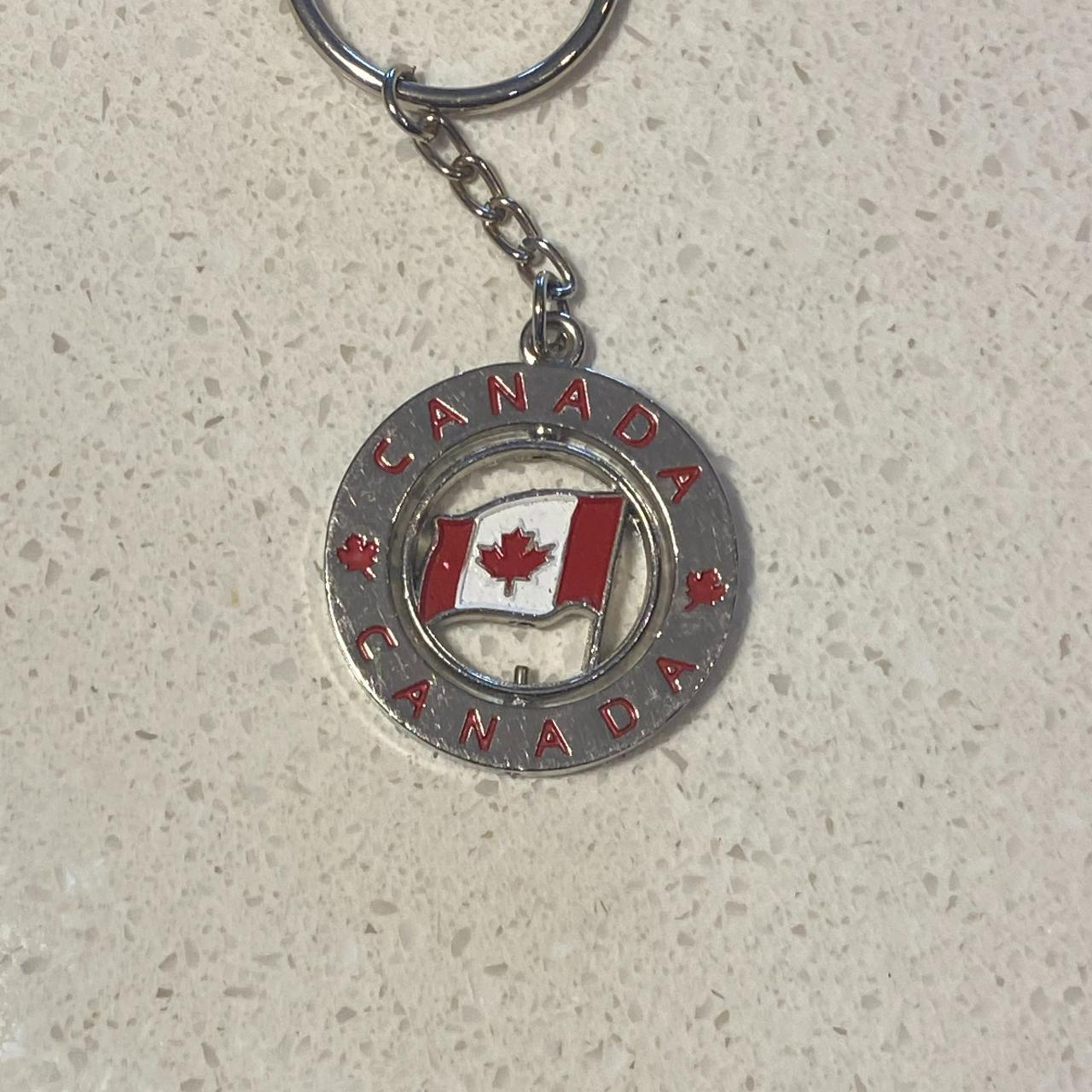 Canada Keychain with Canadian Flag Spinning... - Depop
